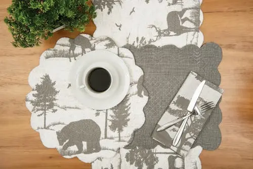 C&F HOME Henderson Hideaway Reversible Rustic Winter Wilderness Napkin Set Of 6