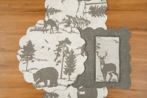 C&F HOME Henderson Hideaway Reversible Rustic Winter Wilderness Napkin Set Of 6