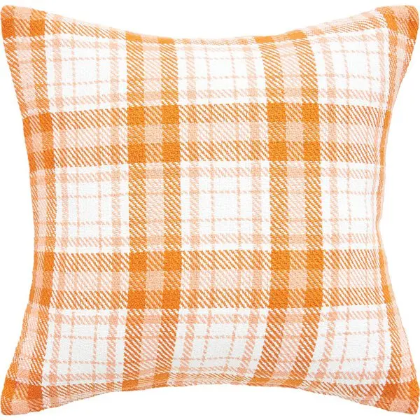C&F HOME Hazel Plaid Woven Throw Pillow - Orange