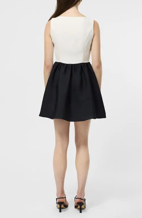 French Connection Color Block Fit & Flare Mini Dress
