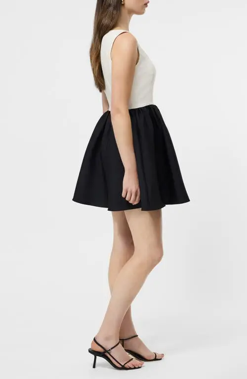 French Connection Color Block Fit & Flare Mini Dress