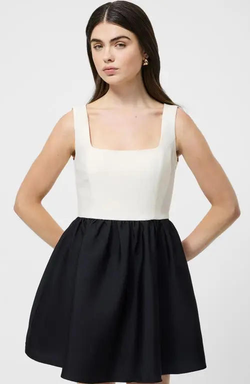 French Connection Color Block Fit & Flare Mini Dress