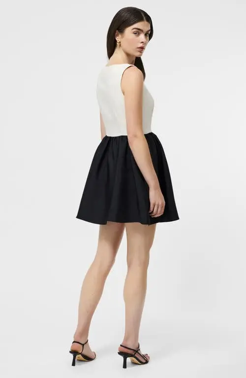 French Connection Color Block Fit & Flare Mini Dress