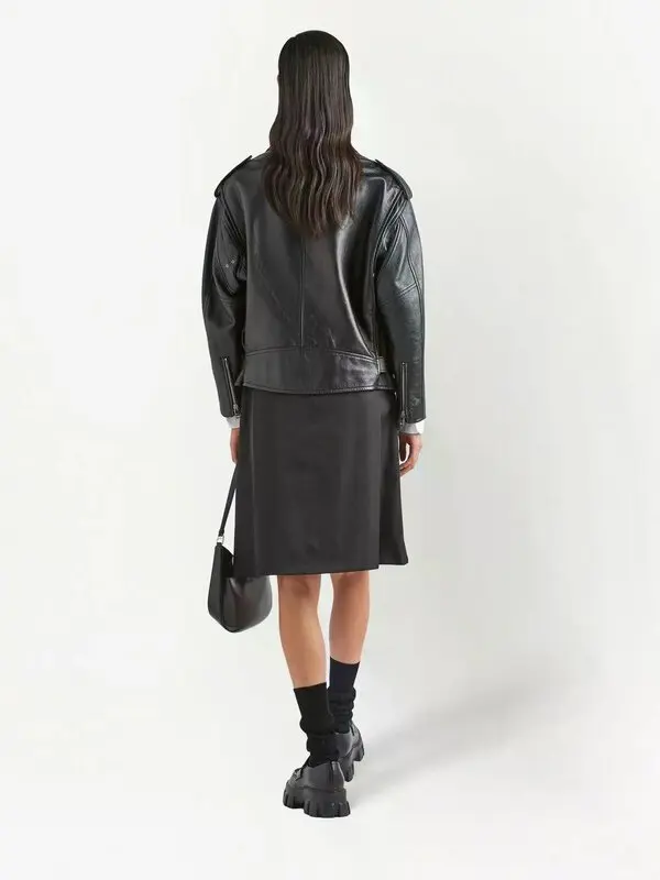 Prada Triangle-plaque Leather Jacket