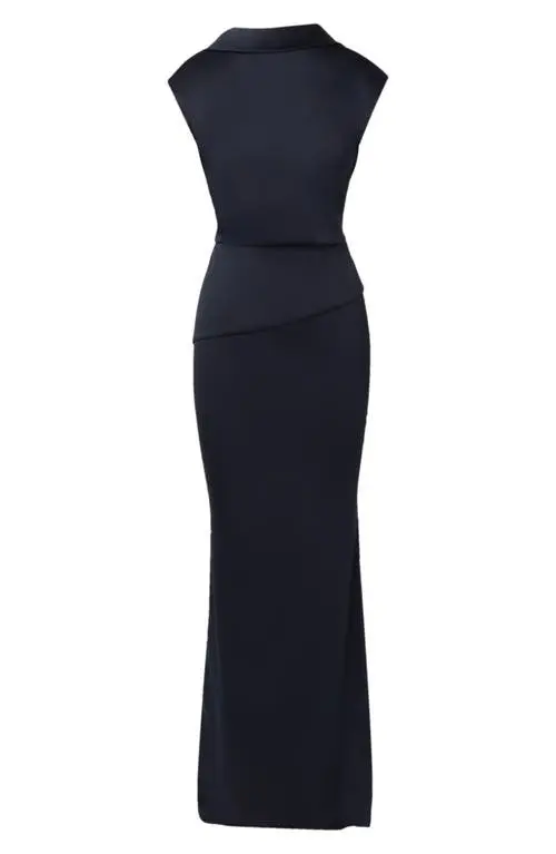 Adrianna Papell Popover Satin Crepe Gown