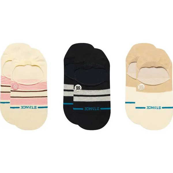 Stance Flipside Assorted 3-pack Invisible Socks - Canvas/black/beige