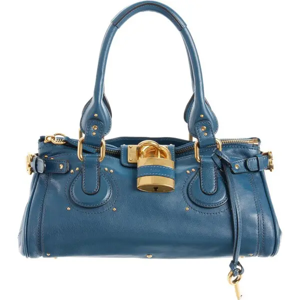 Chloé Paddington Leather Satchel - Tapestry Blue