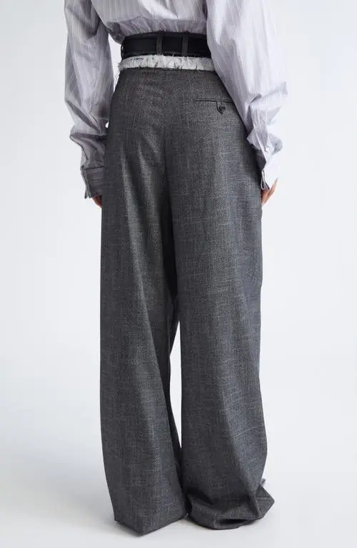 JULIE KEGELS Patsy Pleated Wide Leg Wool Trousers