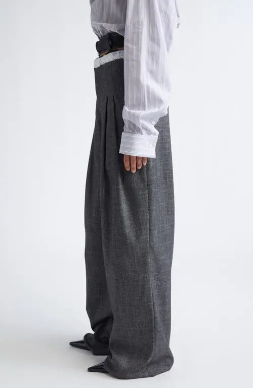 JULIE KEGELS Patsy Pleated Wide Leg Wool Trousers