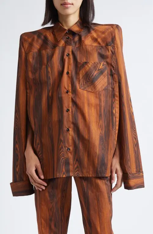JULIE KEGELS Corbusier Cape Shirt - Brown