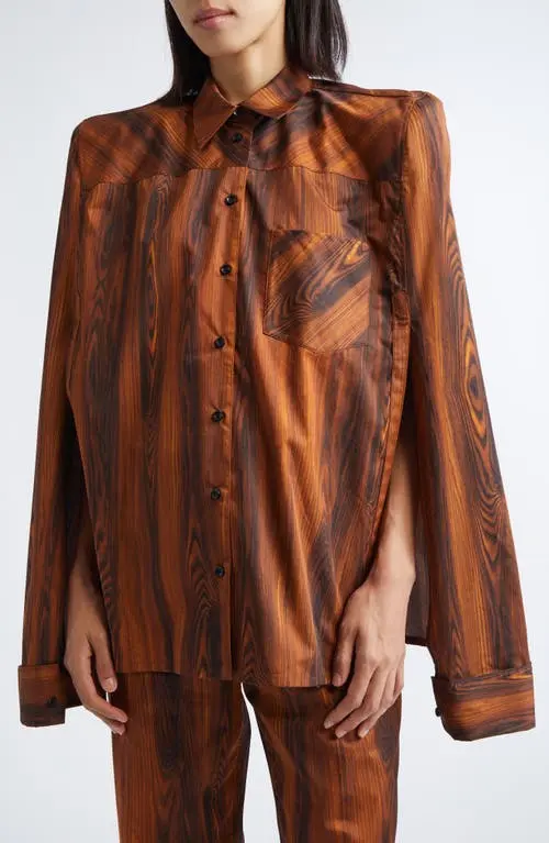 JULIE KEGELS Corbusier Cape Shirt - Brown