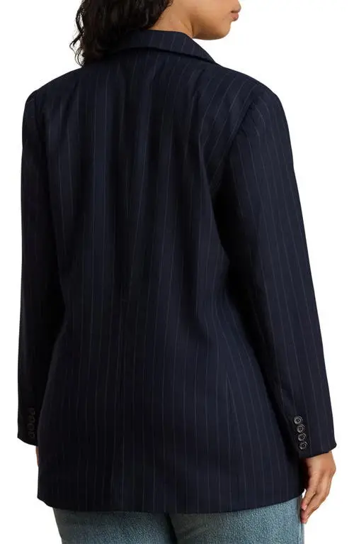Ralph Lauren Striped Double-breasted Twill Blazer