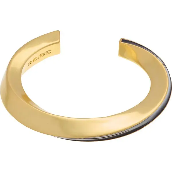 REISS Thea Twist Enamel Cuff - Gold Tone/burgundy