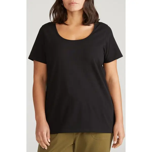 Universal Standard Stretch Cotton Jersey T-shirt - Black