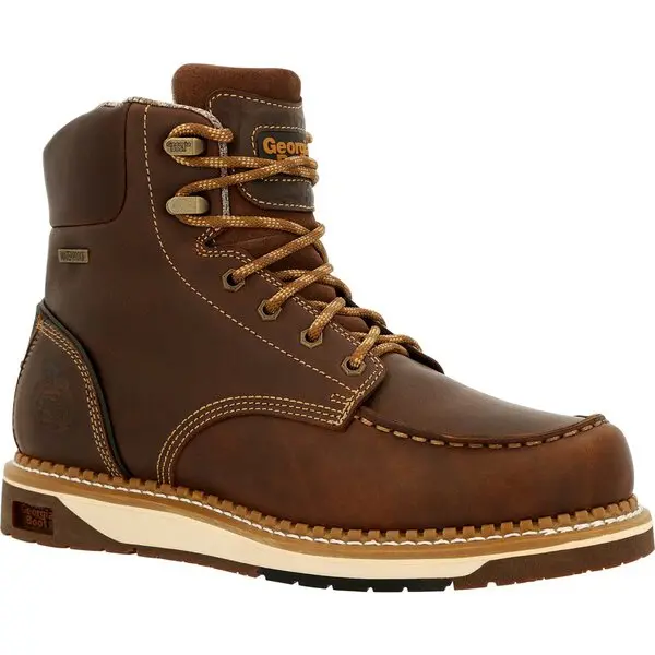 GEORGIA BOOT 6-in Amp Lt Wedge Waterproof Moc-toe Work Boot
