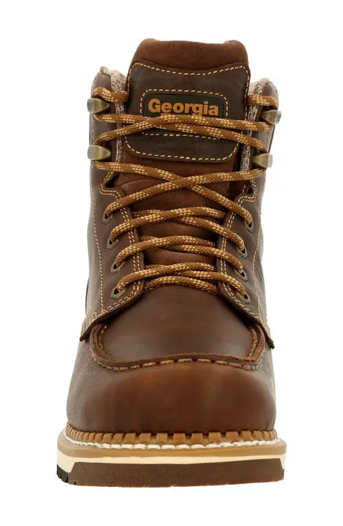 GEORGIA BOOT 6-in Amp Lt Wedge Waterproof Moc-toe Work Boot