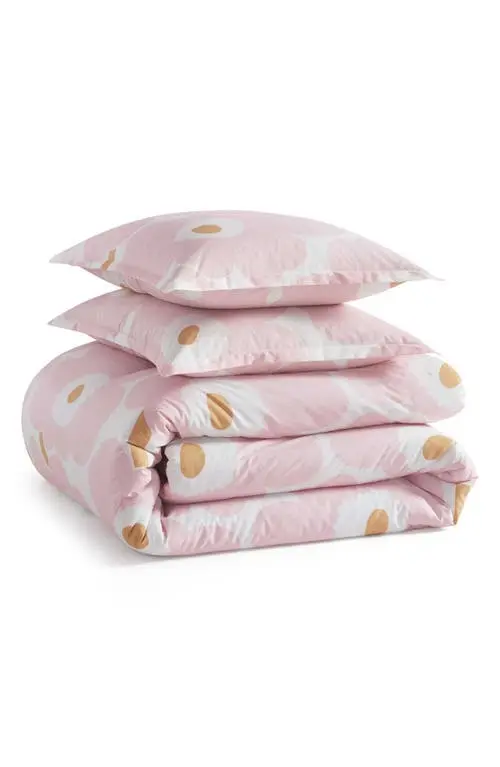 Marimekko Unikko Cotton Percale Duvet Cover & Shams Set - Light Pink