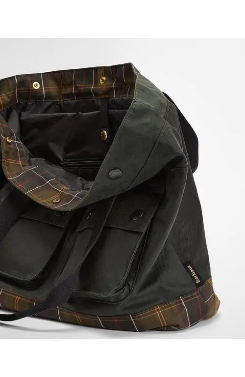 Barbour Field Water-resistant Waxed-cotton Tote
