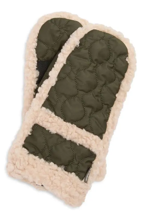 Barbour Marnie Quilted Fleece Lined Mittens - Olive