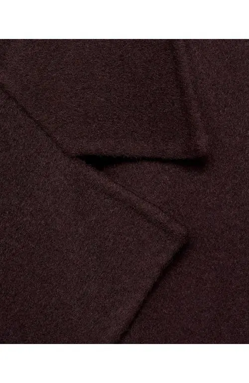 Mango Picarol Wool-blend Double-breasted Coat - Wine