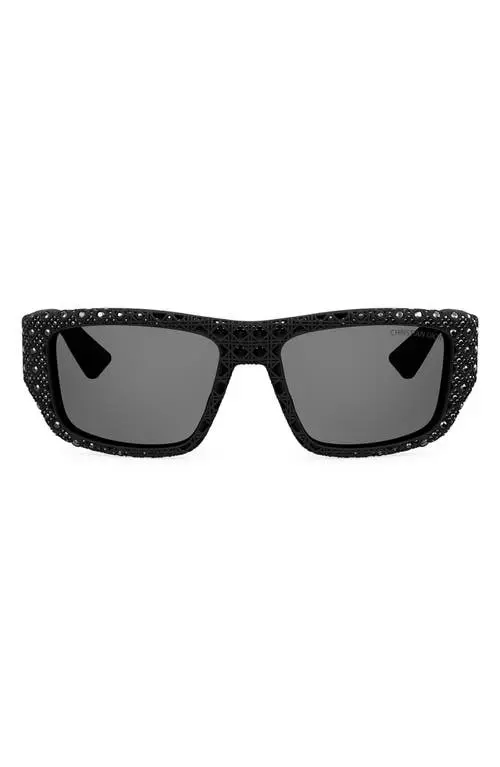 Dior 3d S3i 57mm Square Sunglasses - Black/other/smoke