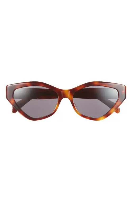 Celine Triomphe 17 56mm Cat Eye Sunglasses - Blonde Havana/smoke