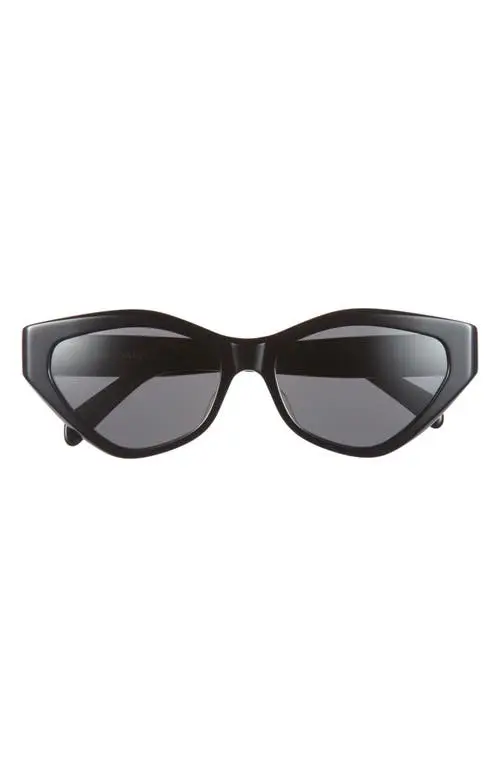 Celine Triomphe 17 56mm Cat Eye Sunglasses - Shiny Black/smoke