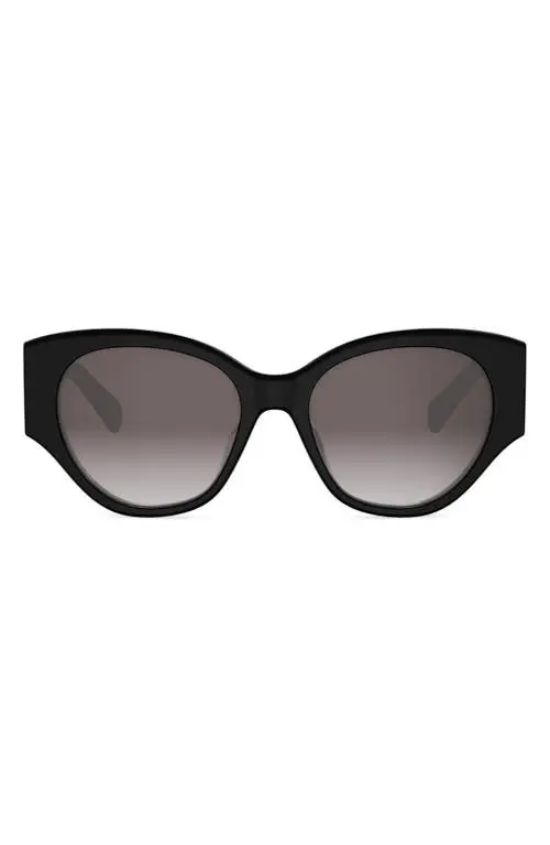 Celine Maxi Triomphe 55mm Butterfly Sunglasses - Shiny Black/gradient Roviex