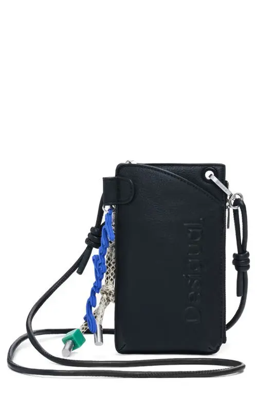 Desigual Faux Leather Crossbody Wallet - Black