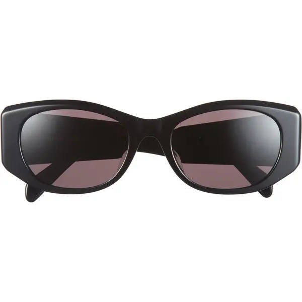 Celine 3 Dots 54mm Oval Sunglasses - Shiny Black/violet