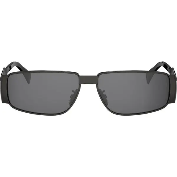 Celine Triomphe 06 59mm Rectangular Sunglasses - Shiny Light Ruthenium/smoke