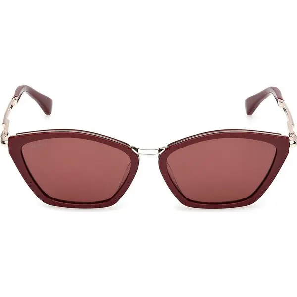 Max Mara Miller 54mm Sunglasses - Bordeaux/gold/marsala Wine