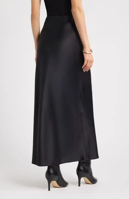 OPEN EDIT Satin A-line Maxi Skirt