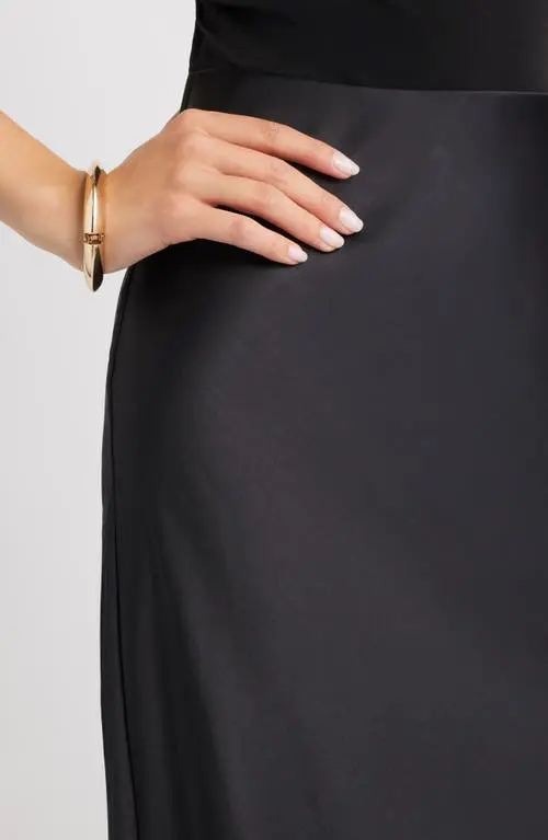 OPEN EDIT Satin A-line Maxi Skirt