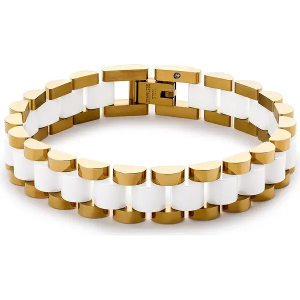 ANA LUISA Ora Ceramic Bracelet - Gold/white