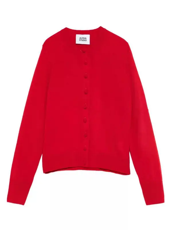 Alpha Studio Button-front Cardigan - Red