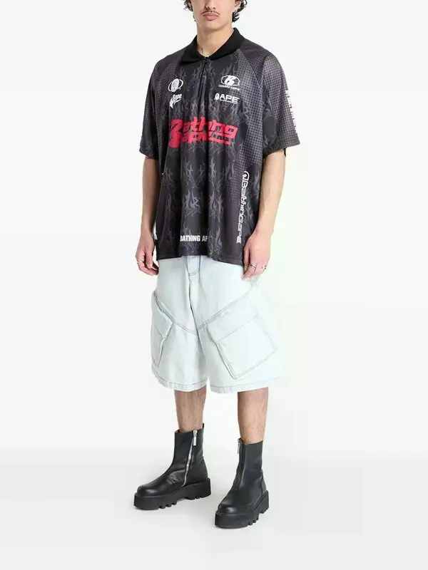 A BATHING APE Flame-print T-shirt
