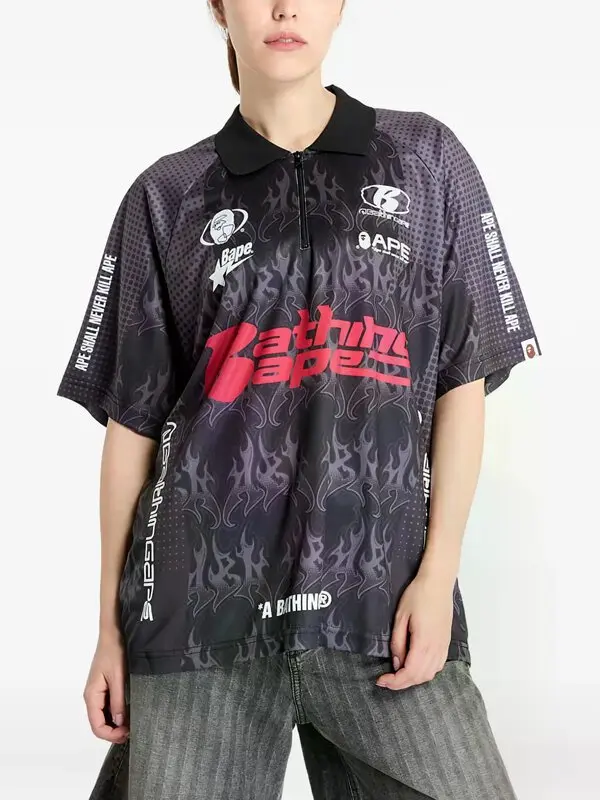 A BATHING APE Flame-print T-shirt
