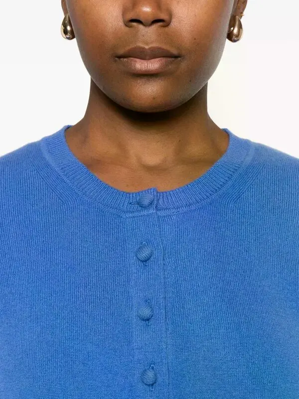 Alpha Studio Buttoned Wool Cardigan - Blue