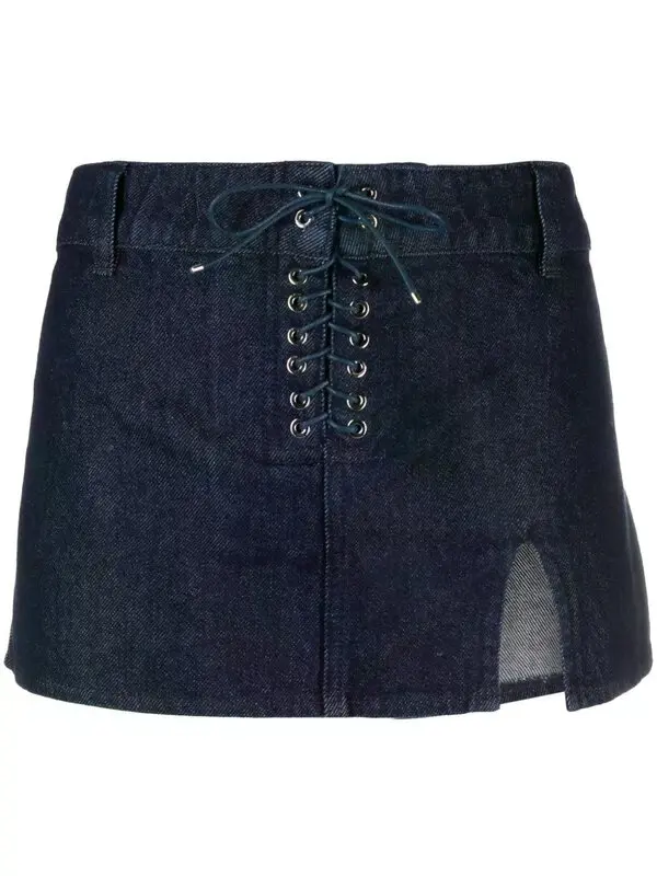 LUDOVIC DE SAINT SERNIN Side-slit Denim Skirt