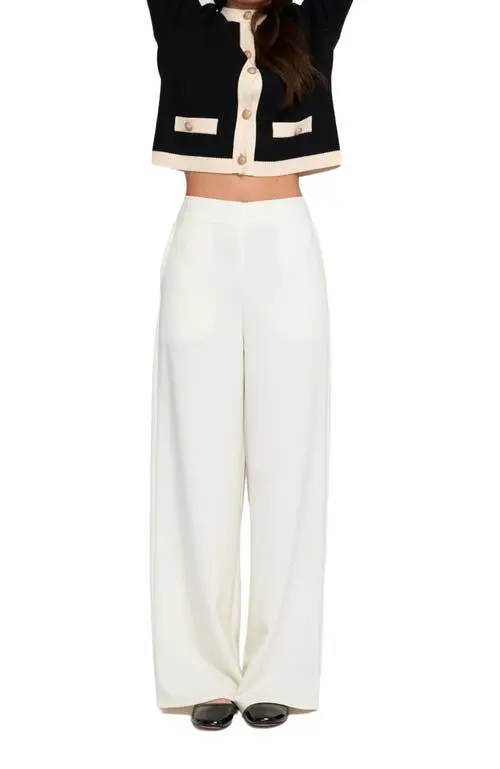 ELLE COLLECTION Wide Leg Trouser - Winter White