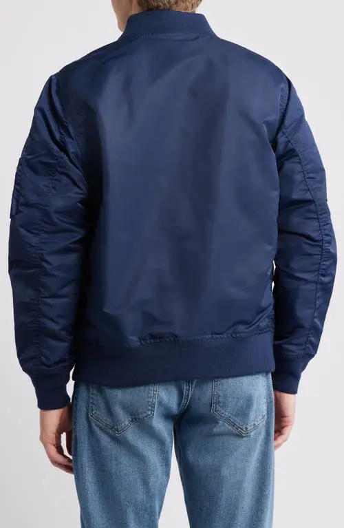 SCHOTT Satin Ma-1 Flight Jacket - Navy