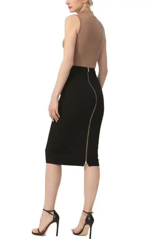 KIMI + KAI Exposed Back Zip Pencil Skirt