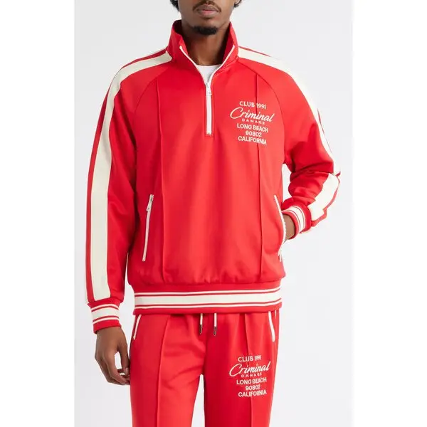 CRIMINAL DAMAGE Pintuck Half Zip Track Jacket