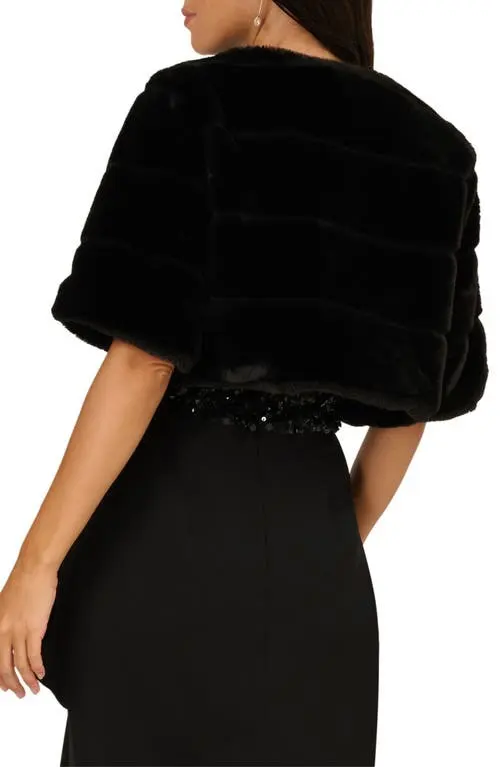 Adrianna Papell Faux Fur Jacket - Black