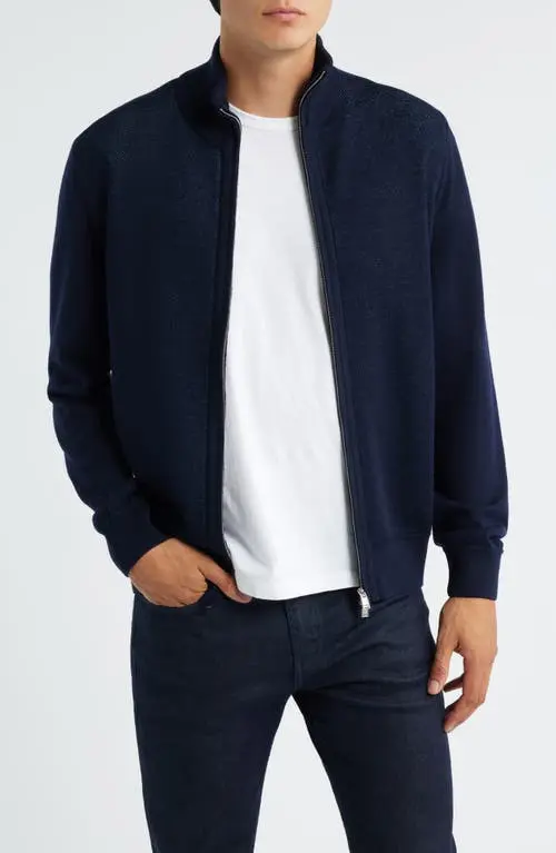 BOSS Illarione Mixed-media Jacket - Dark Blue