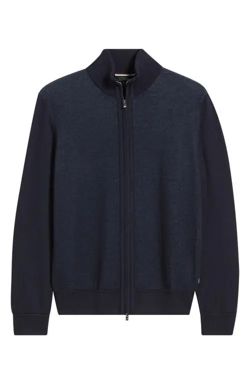 BOSS Illarione Mixed-media Jacket - Dark Blue