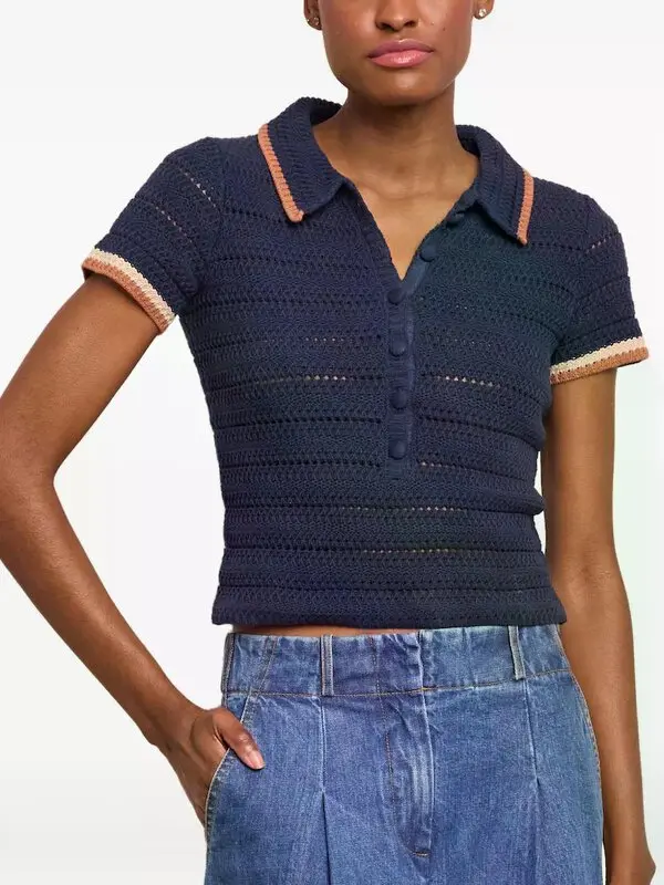 Cara Cara Lydia Short-sleeves Polo Top - Blue