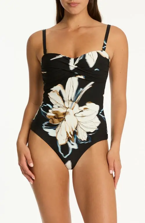 SEA LEVEL La Luna Twist Front One-piece Swimsuit - Black