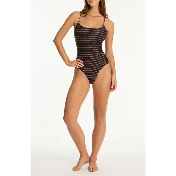 SEA LEVEL Riptide Scoop Neck One-piece Swimsuit - Black